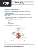 Nutrition 10th Class Notes | PDF | Digestion | Nutrition