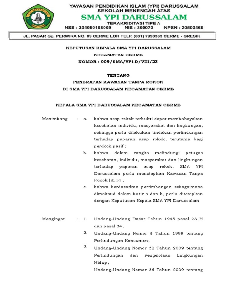 Contoh SK KTR Edit | PDF | Sains & Matematika