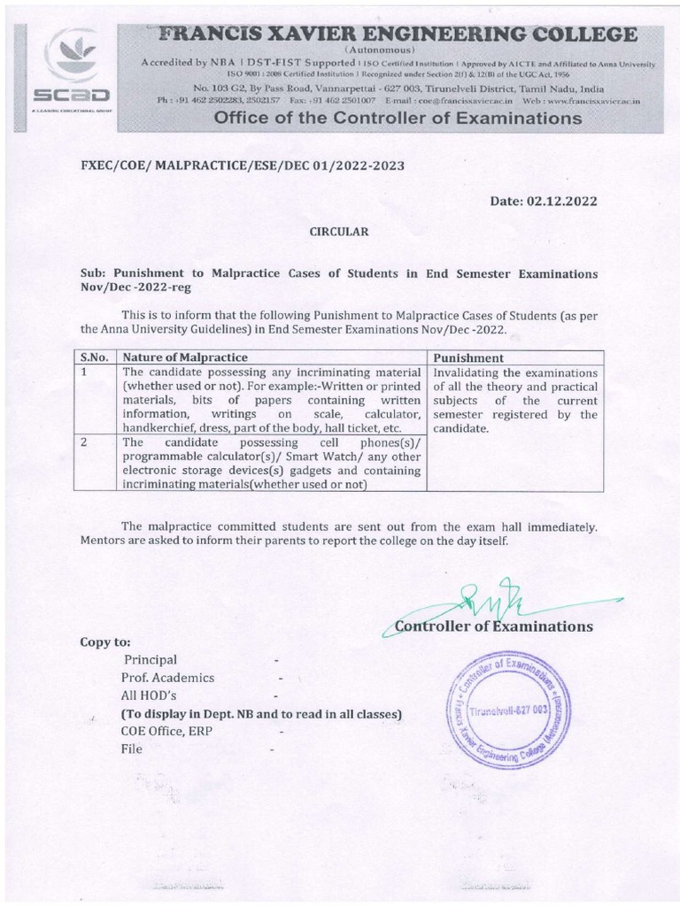 Malpractice Punishment | Download Free PDF | Computing | Computer Engineering