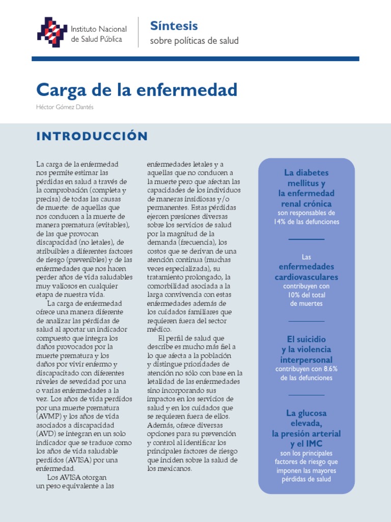 CISS Carga Enfermedad | PDF | Causas de la muerte | Medicina CLINICA
