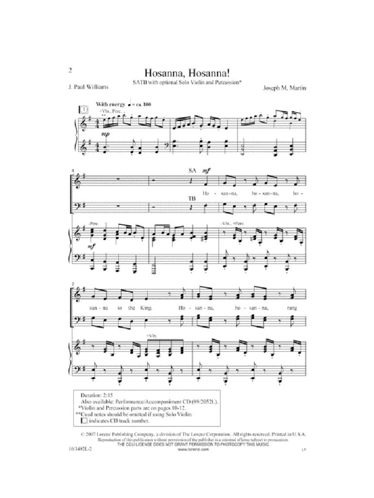 Hosana, Hosana! | PDF