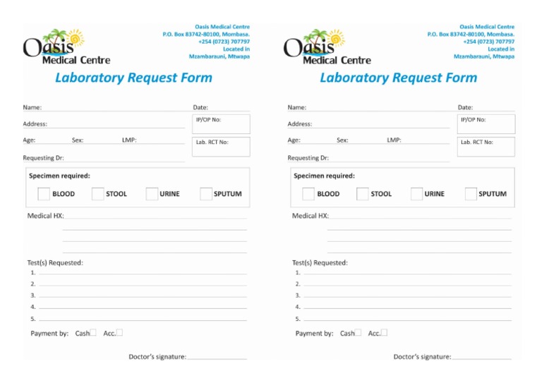 Lab Req Form | PDF