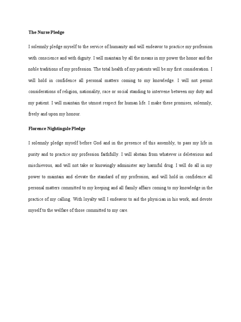 The Nurse Pledge | PDF