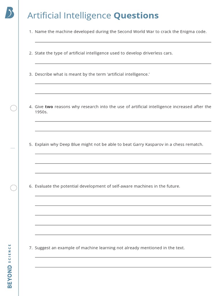 AI Comprehension Questions and Examples | PDF | Games & Activities ...