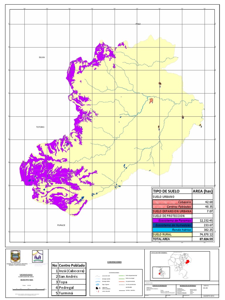 Mapa Político del Municipio de Inzá, Cauca | PDF | Tecnología ...