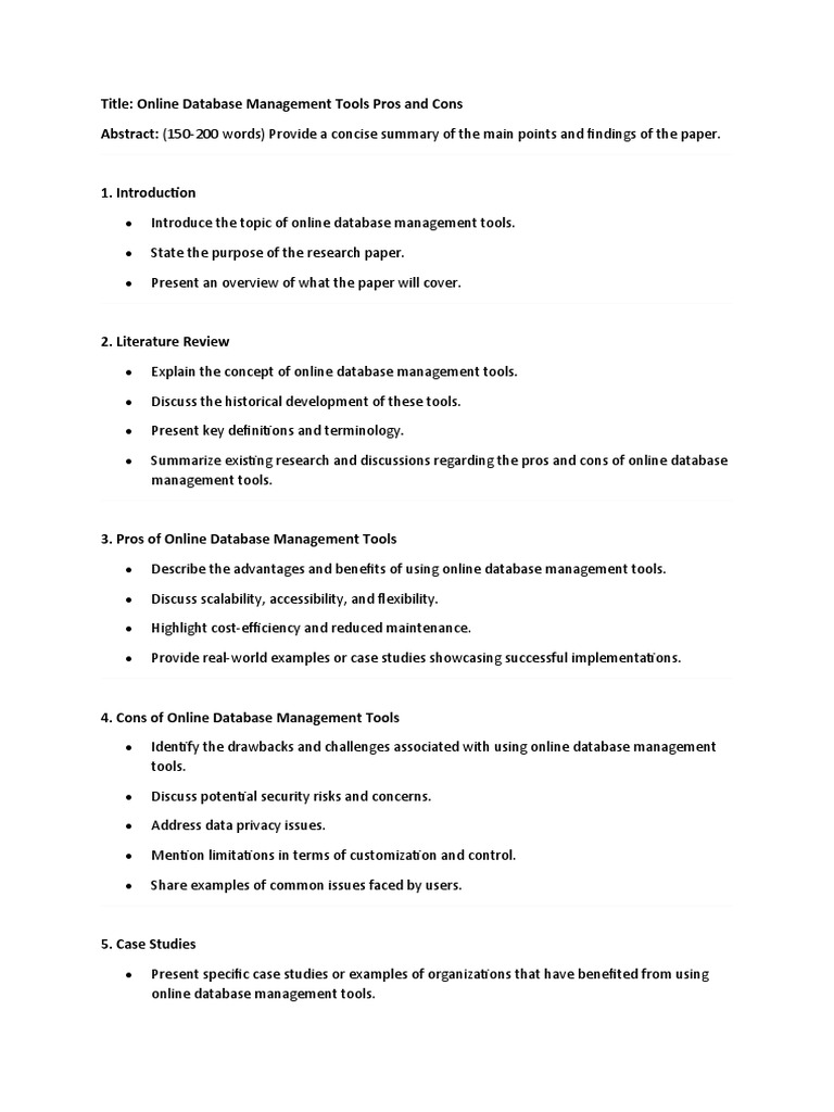 Online Database Management Tools Pros And Cons Pdf Databases Academic Publishing
