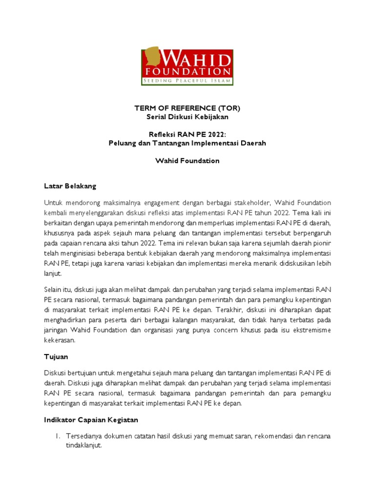 Term of Reference | PDF