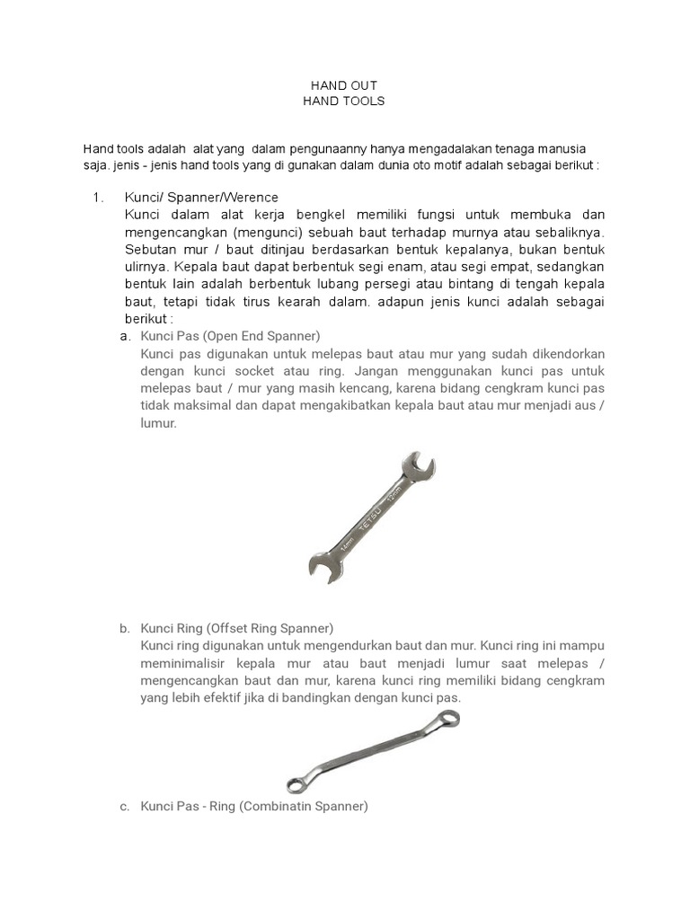 Hand Out Hend Tools | PDF