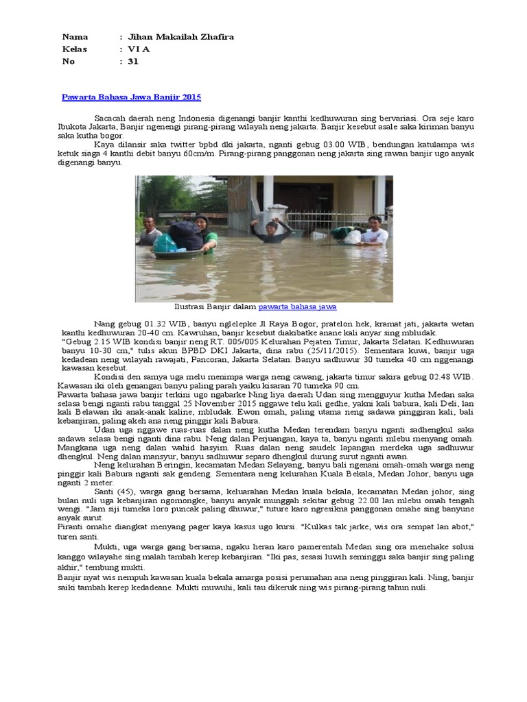Pawarta Bahasa Jawa Banjir Terkini | PDF