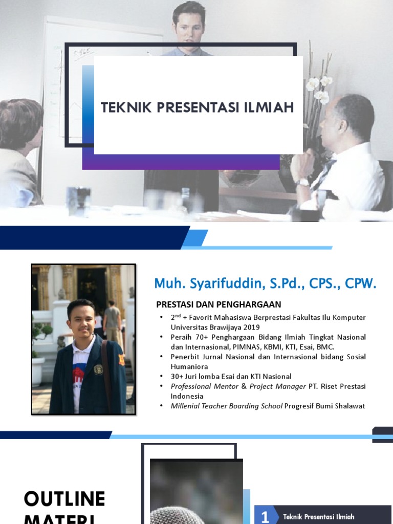 Teknik Efektif Presentasi Ilmiah | PDF | Bisnis | Pengembangan Diri