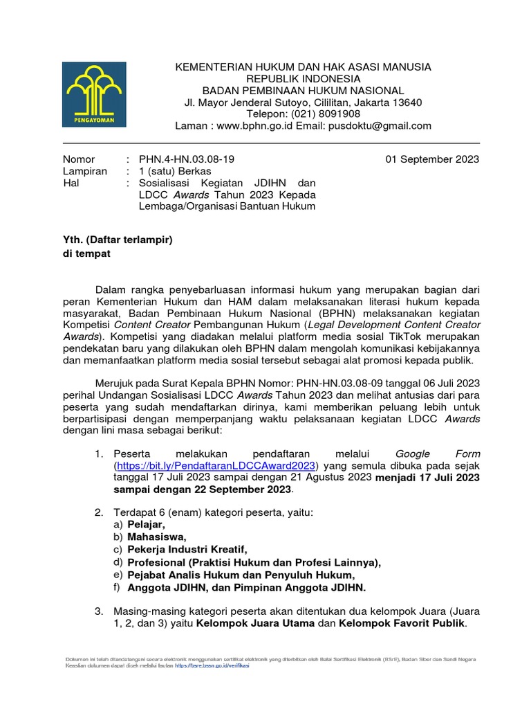 Sosialisasi LDCC Awards 2023 | PDF | Ilmu Sosial