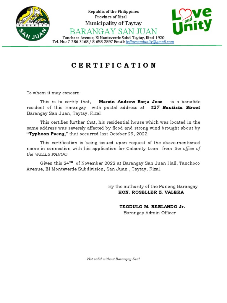 Calamity Assistance | PDF