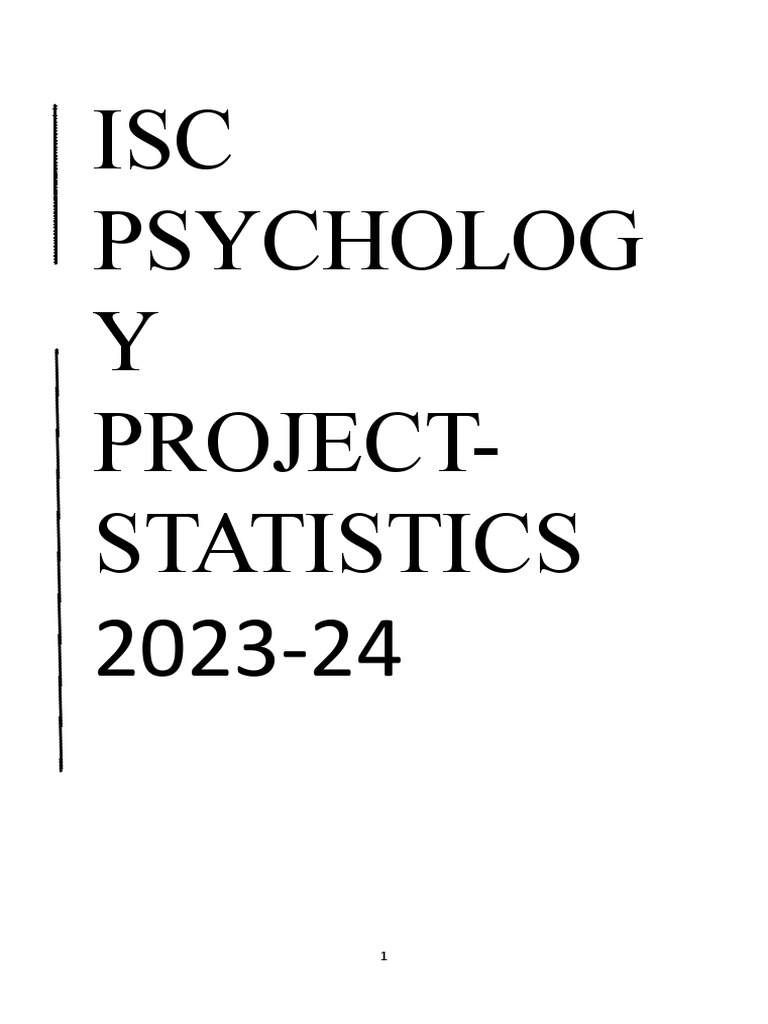 Isc Psychology Project - Suhani Trivedi | PDF