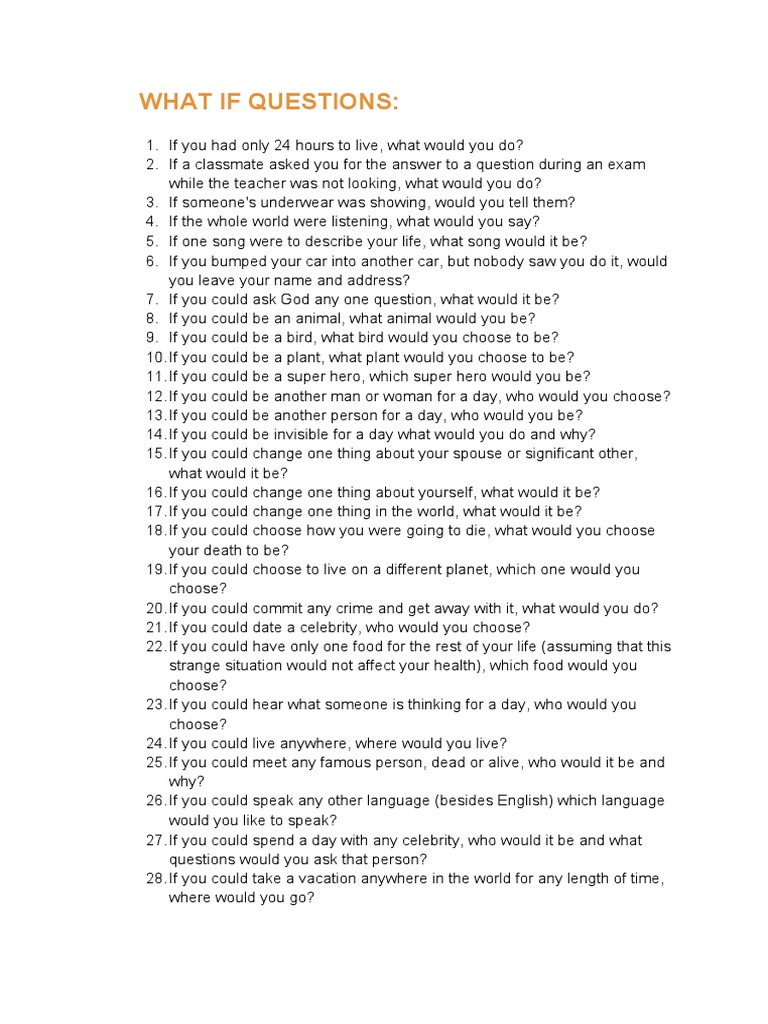 What If - Questions | PDF