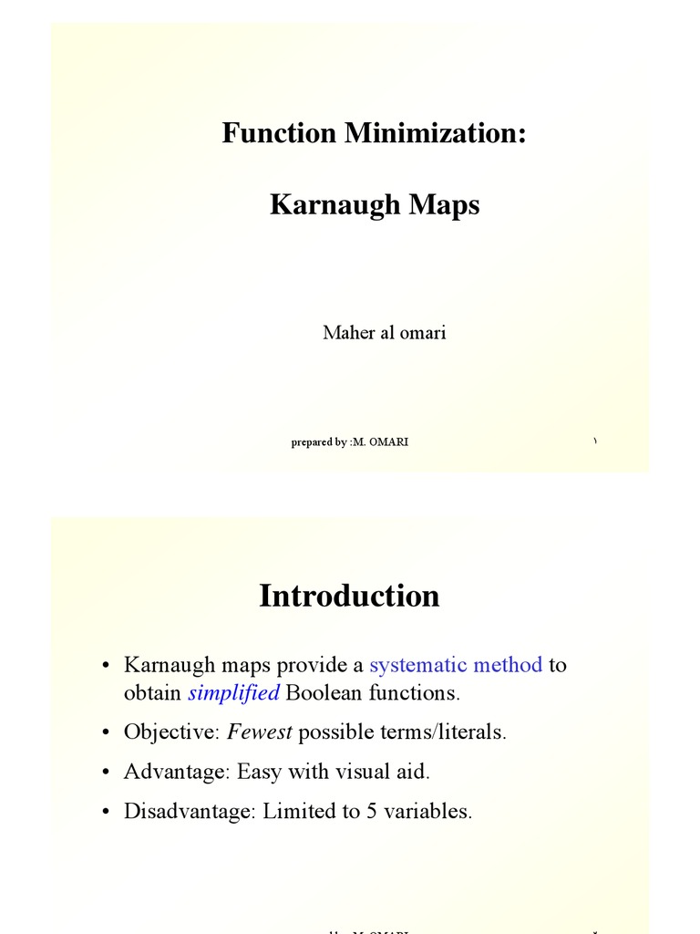 Function Minimization: Karnaugh Maps: Maher Al Omari | PDF ...