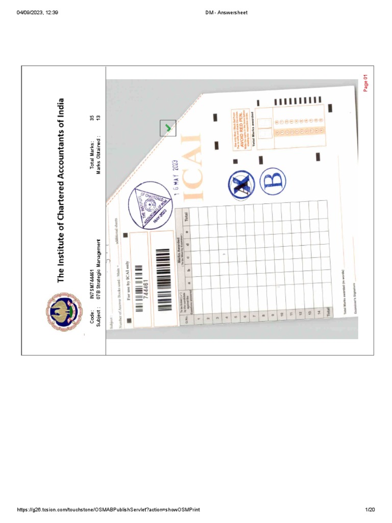DM - Answersheet SM | PDF