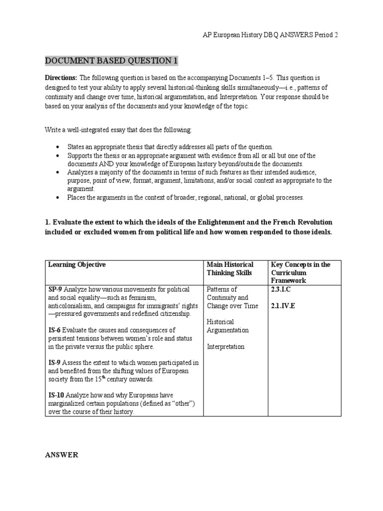 DBQ Period 2 ANSWERS | PDF | Mercantilism | Capitalism
