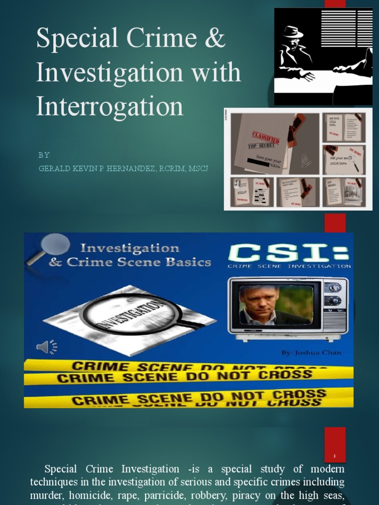Special Crime Investigation Techniques | PDF | Crime Scene | Confession ...