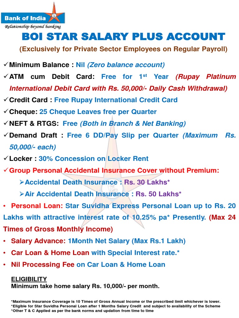 Boi Star Salary Plus Account Scheme -Sunshine Hospital | PDF
