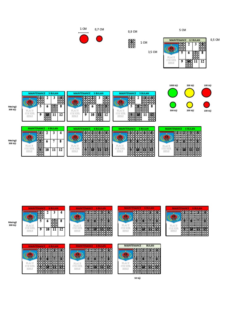 Sticker Maintenance Schedule | PDF
