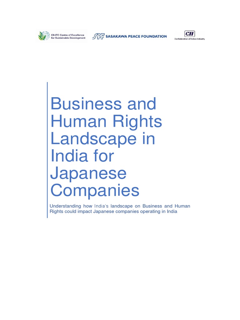 Research Paper Business and Human Rights in India. Impact On Japanese ...