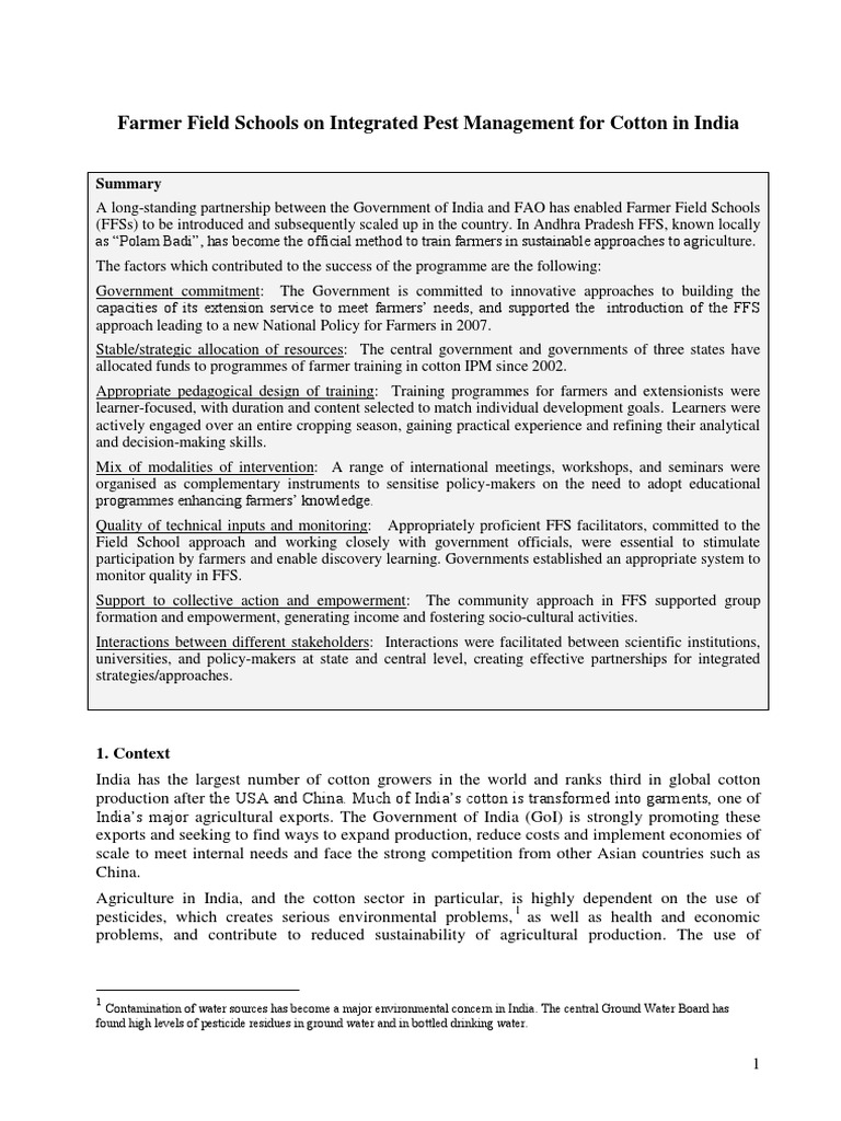 FFS Approach Sample | PDF | Agriculture