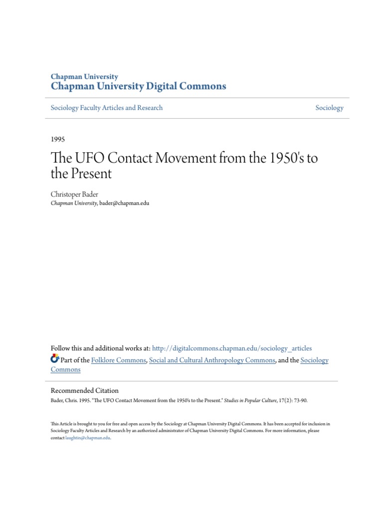 The UFO Contact Movement From The 1950s To The Present | Download Free ...