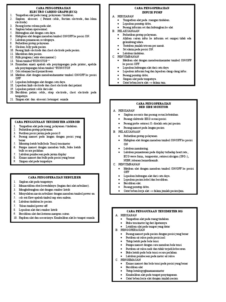 SOP Pemeliharaan Alat 2022 | PDF
