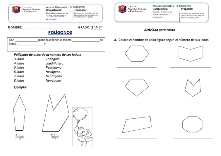 Ficha de Polígono - Mat | PDF | Métodos y materiales de enseñanza