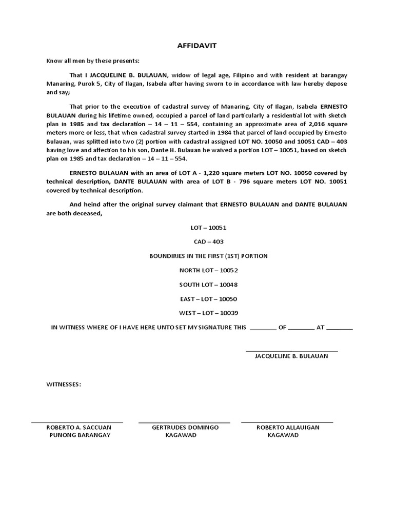 Affidavit Tax Dec Pdf Property Law Natural Resources Law