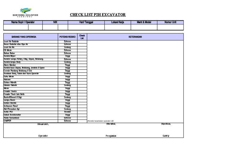 Form P2H Excavator | PDF