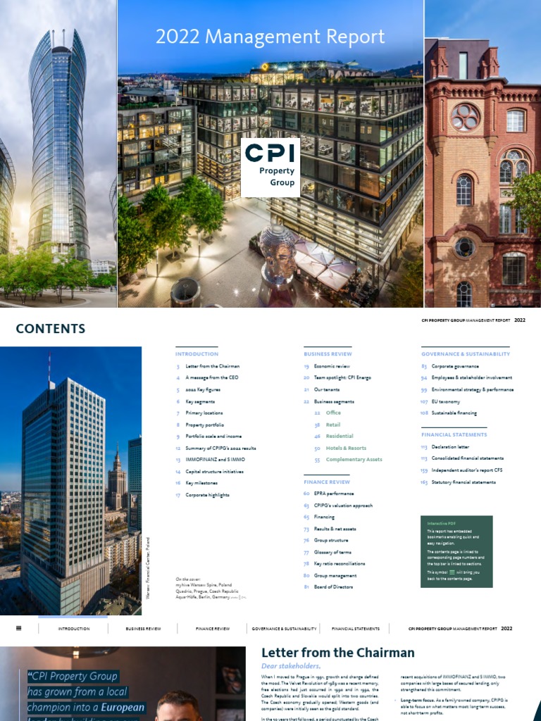 CPI Property Group Annual Management Report 2022 | PDF | Renting ...
