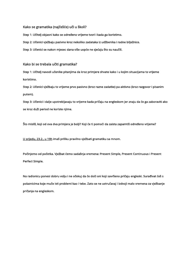 Kako Se Gramatika | PDF