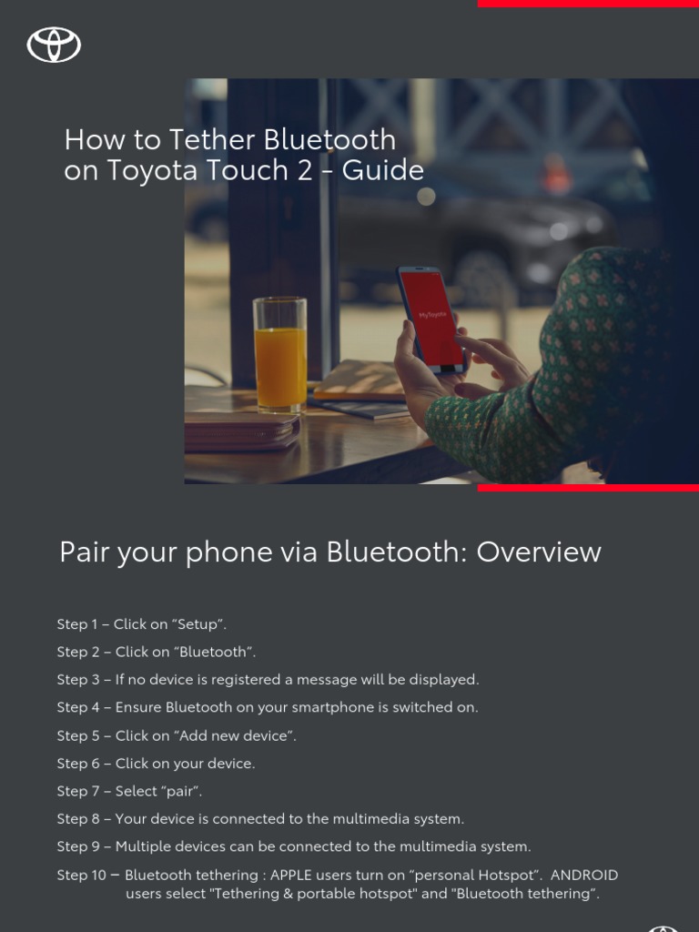 Mytoyota App How To Tether Bluetooth | PDF
