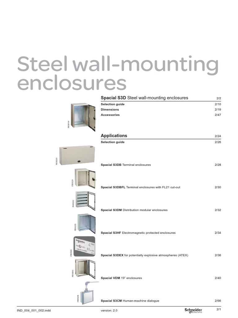 Spacial S3D Steel Wall-Mounting Enclosures | PDF | Building Engineering | Materials