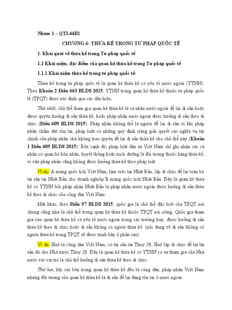 THỪA KẾ TRONG TƯ PHÁP QUỐC TẾ (T.TRÌNH) | PDF