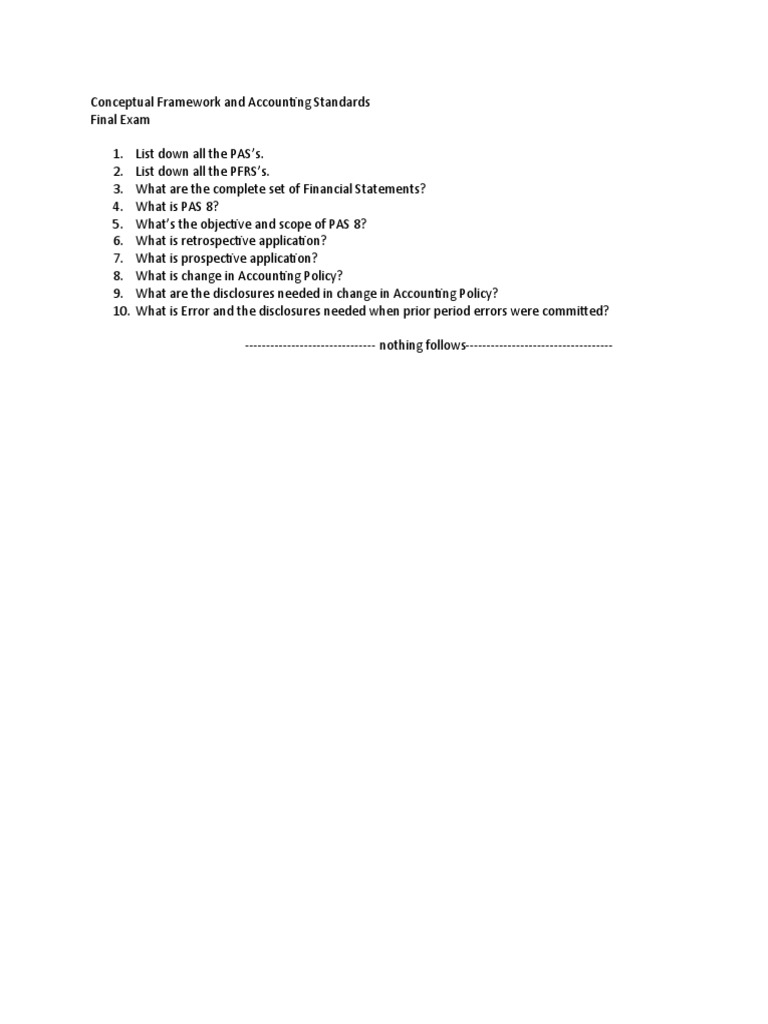 Accounting Standards And Framework Exam Guide Pdf Finance Money