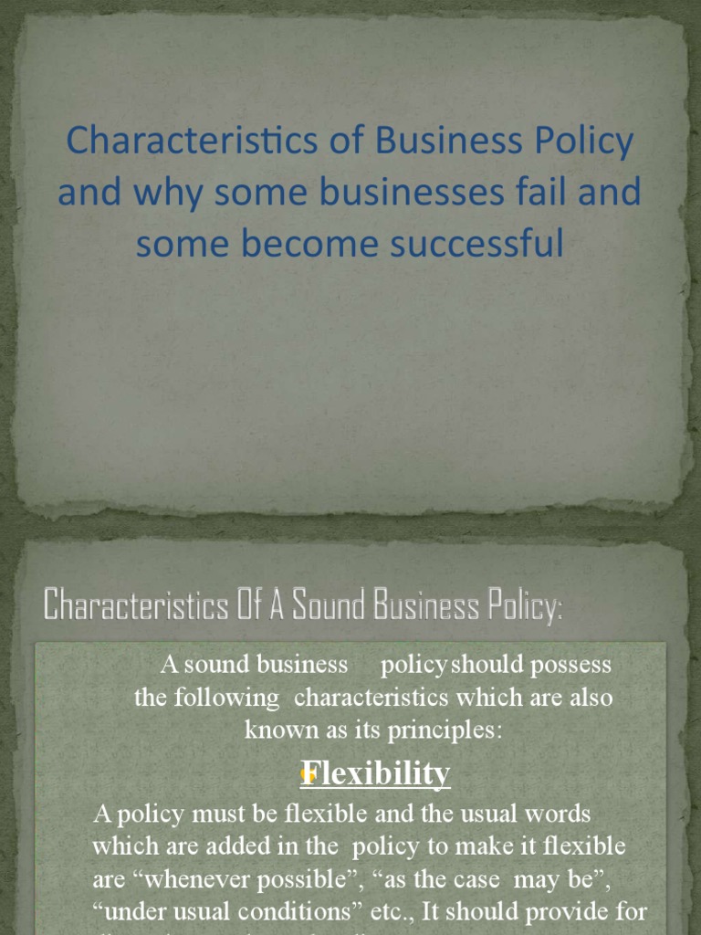 Lesson 2 - Characteristics of Business Policy | PDF | Policy | Equity (Law)