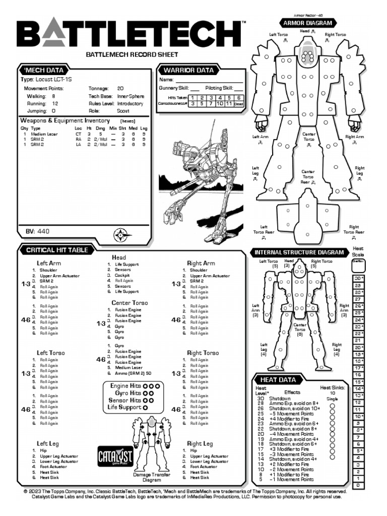 Locust LCT-1S | PDF | Battle Tech