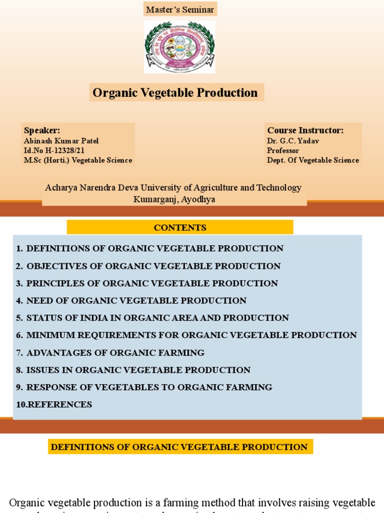 Organic Vegetable Production Seminar | PDF | Organic Farming | Agriculture