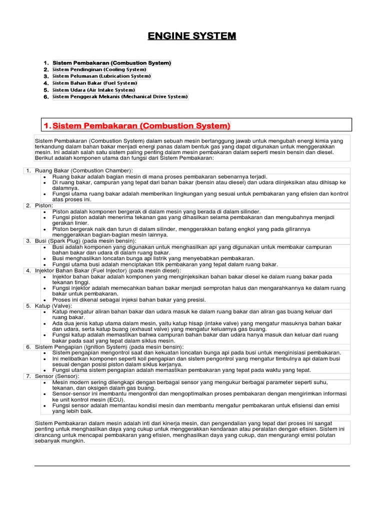 Engine System | PDF