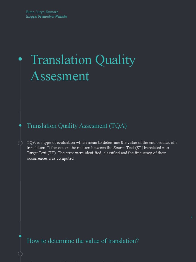 Translation Quality Assessment Guide | PDF | Translations | Educational ...