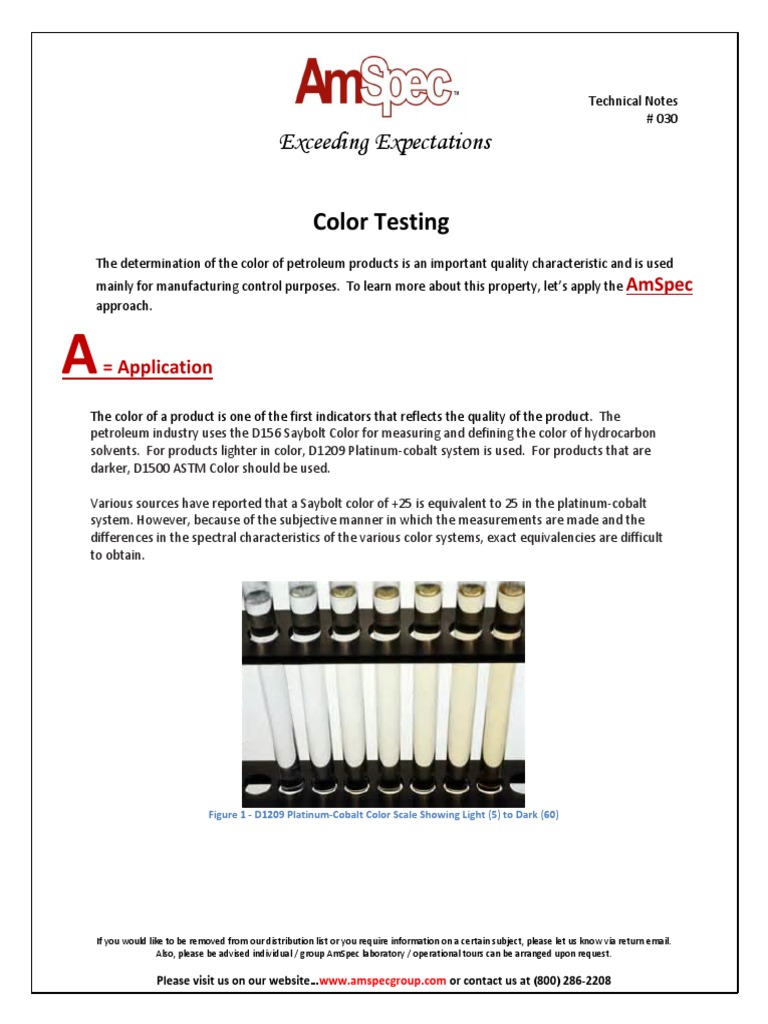 Am Spec Color Testing | Download Free PDF | Oil | Color