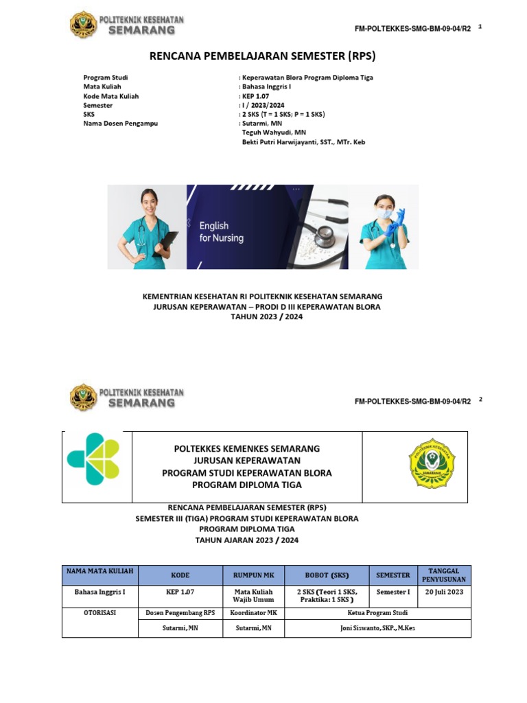 RPS English I 2023 2024 | PDF