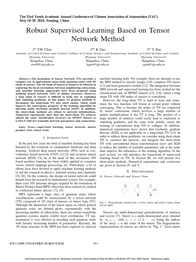 Robust Supervised Learning Based On Tensor Pdf