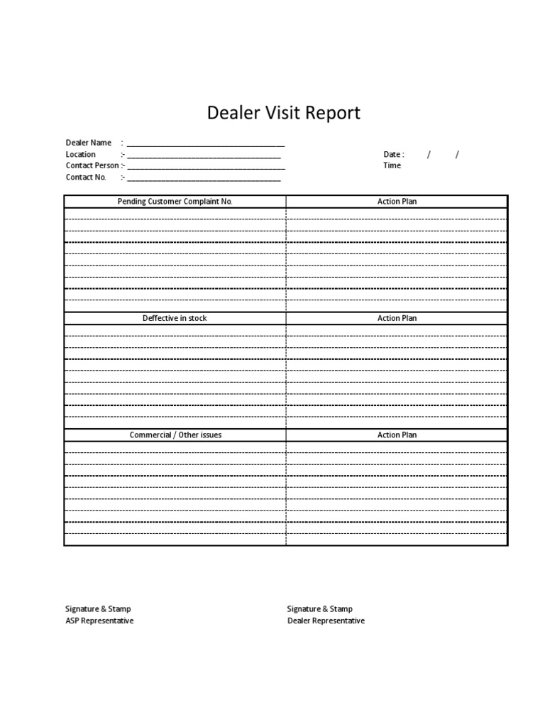 Dealer Visit Format | PDF