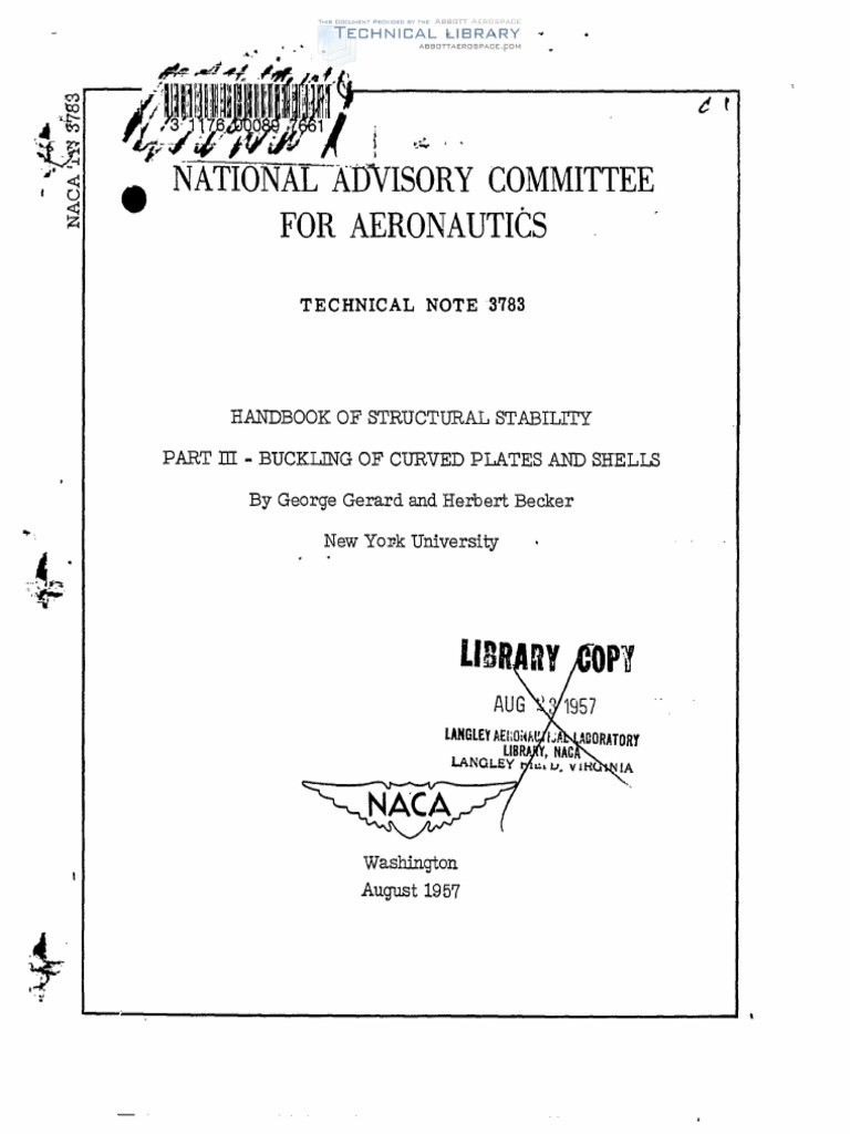 Naca TN 3783 | PDF