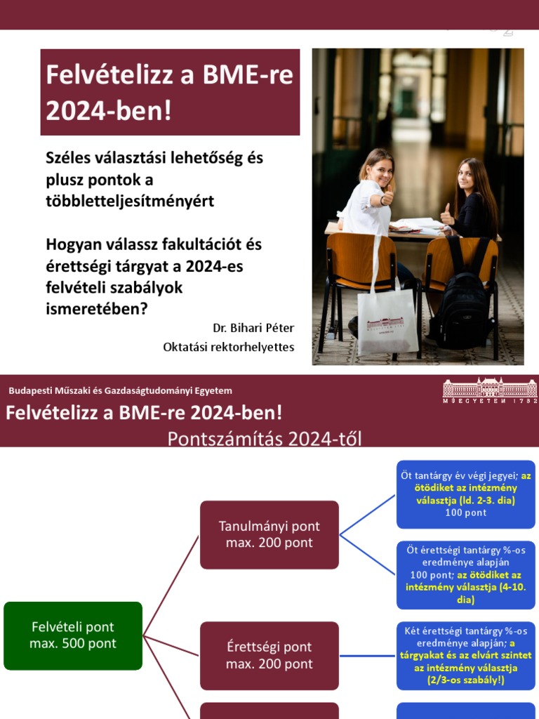 Felvetelizz A BME-re 2024-Ben! | PDF