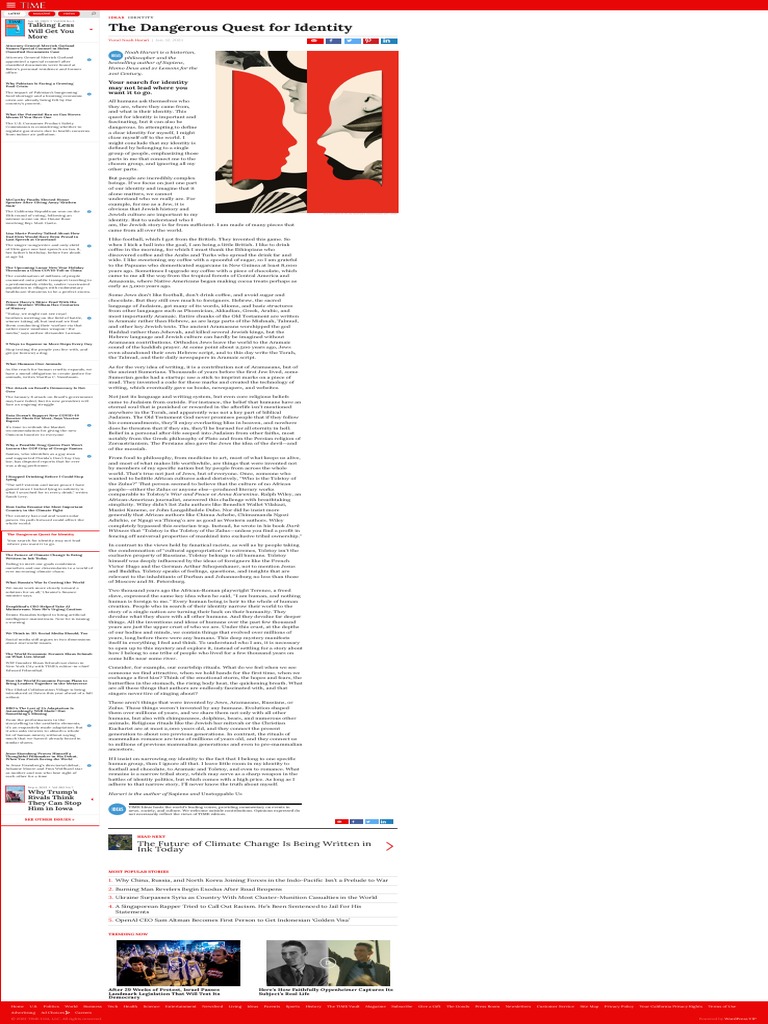 Yuval-Noah-Harari-Quest-For-Identity 1 | PDF | Hebrew Language | World ...