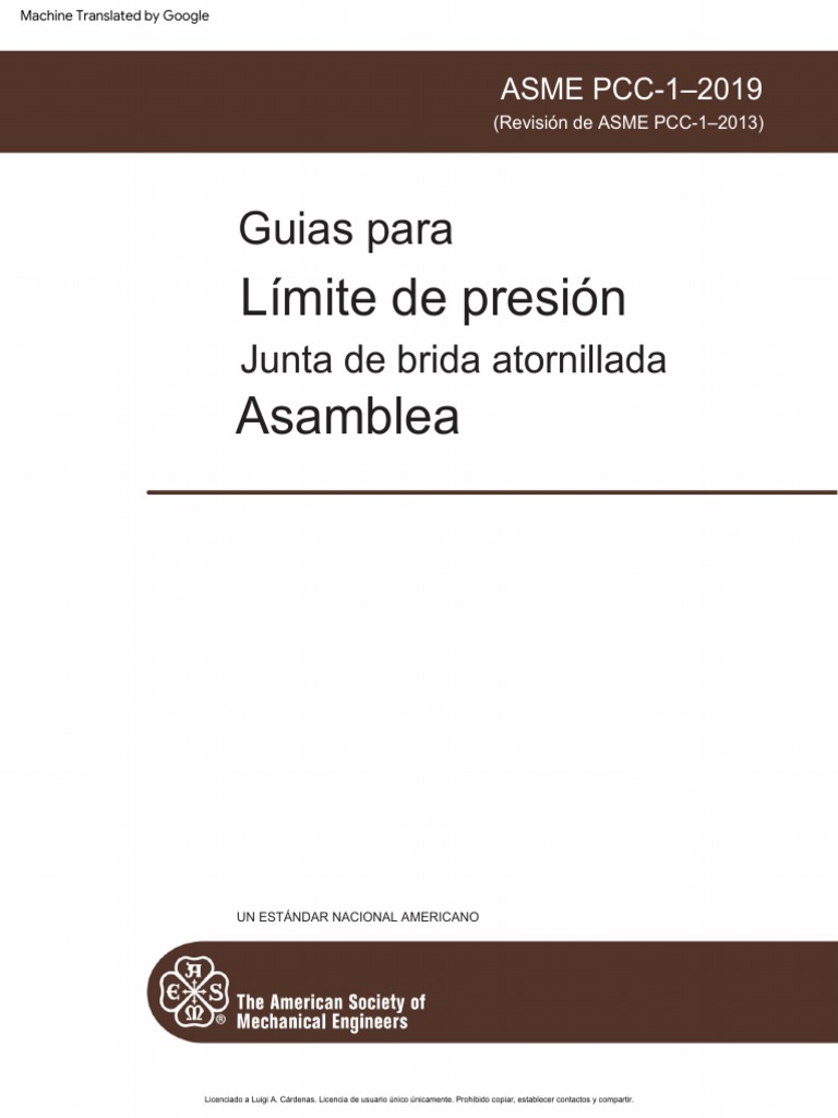 Asme PCC1 - 2019 | PDF | Tornillo | Patentar